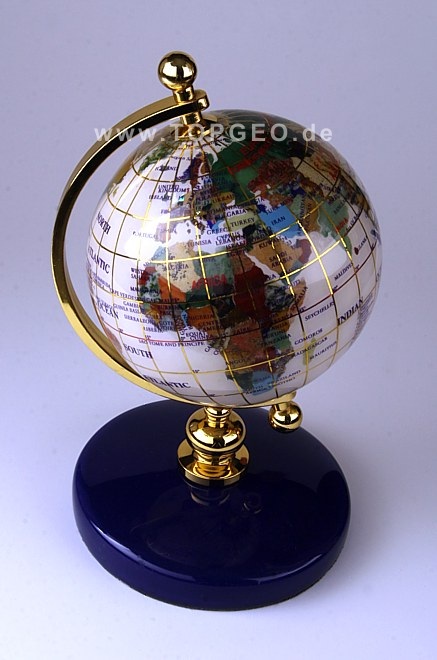 Semi precious gemstone globe white